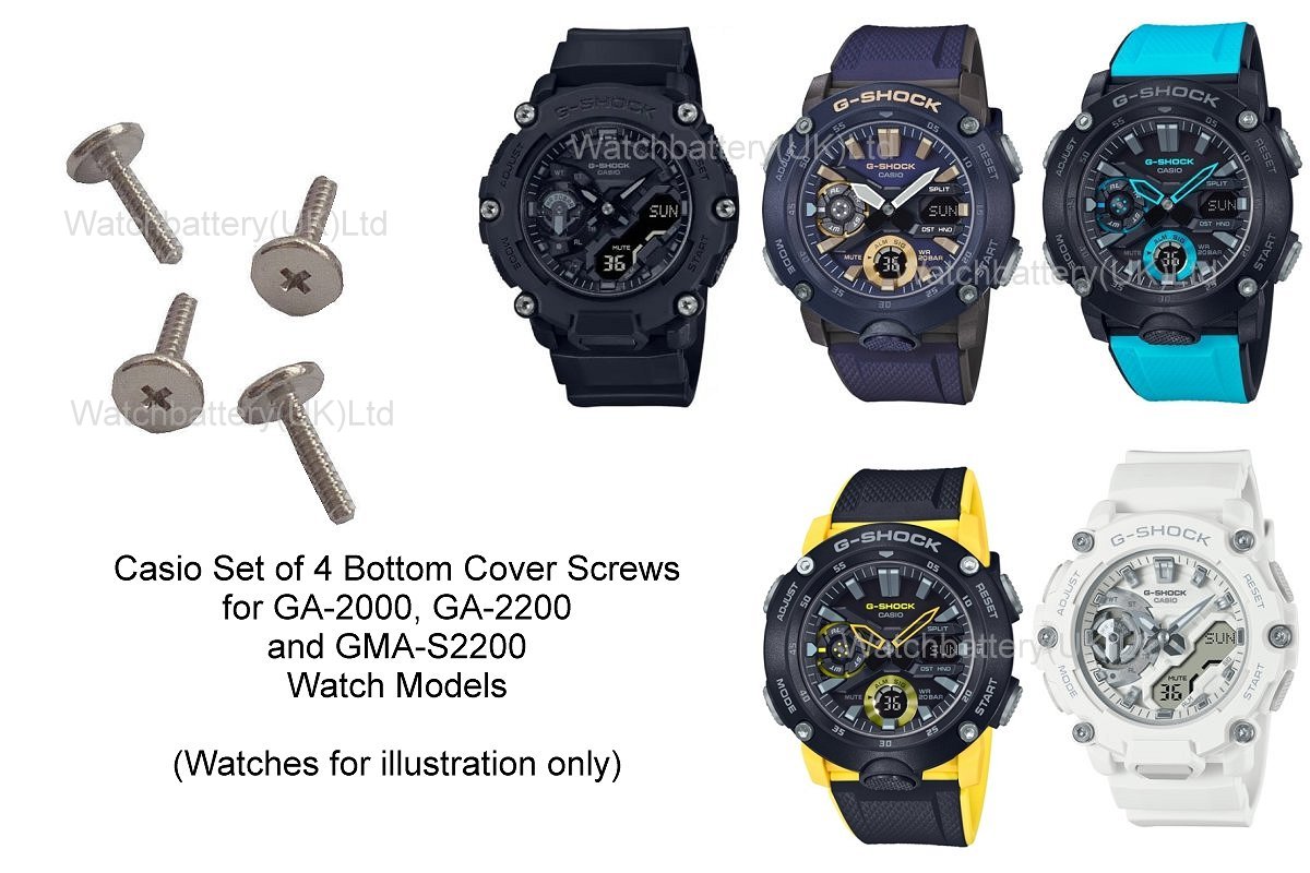 Bottom Cover Screw Set for GA-2000, GA-2200 & GMA-S2200 watches (Set of 4)