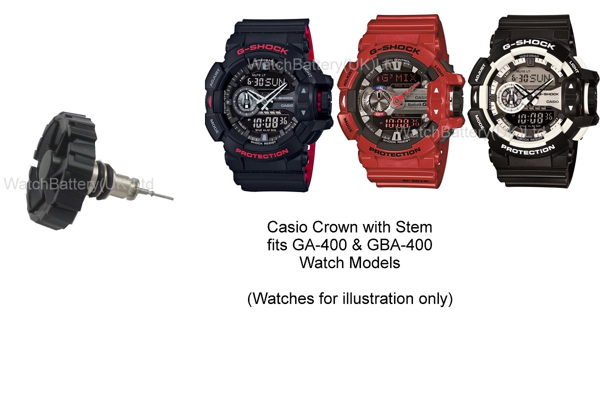 Casio Crown with Stem for GA-400 & GBA-400 Watch Models