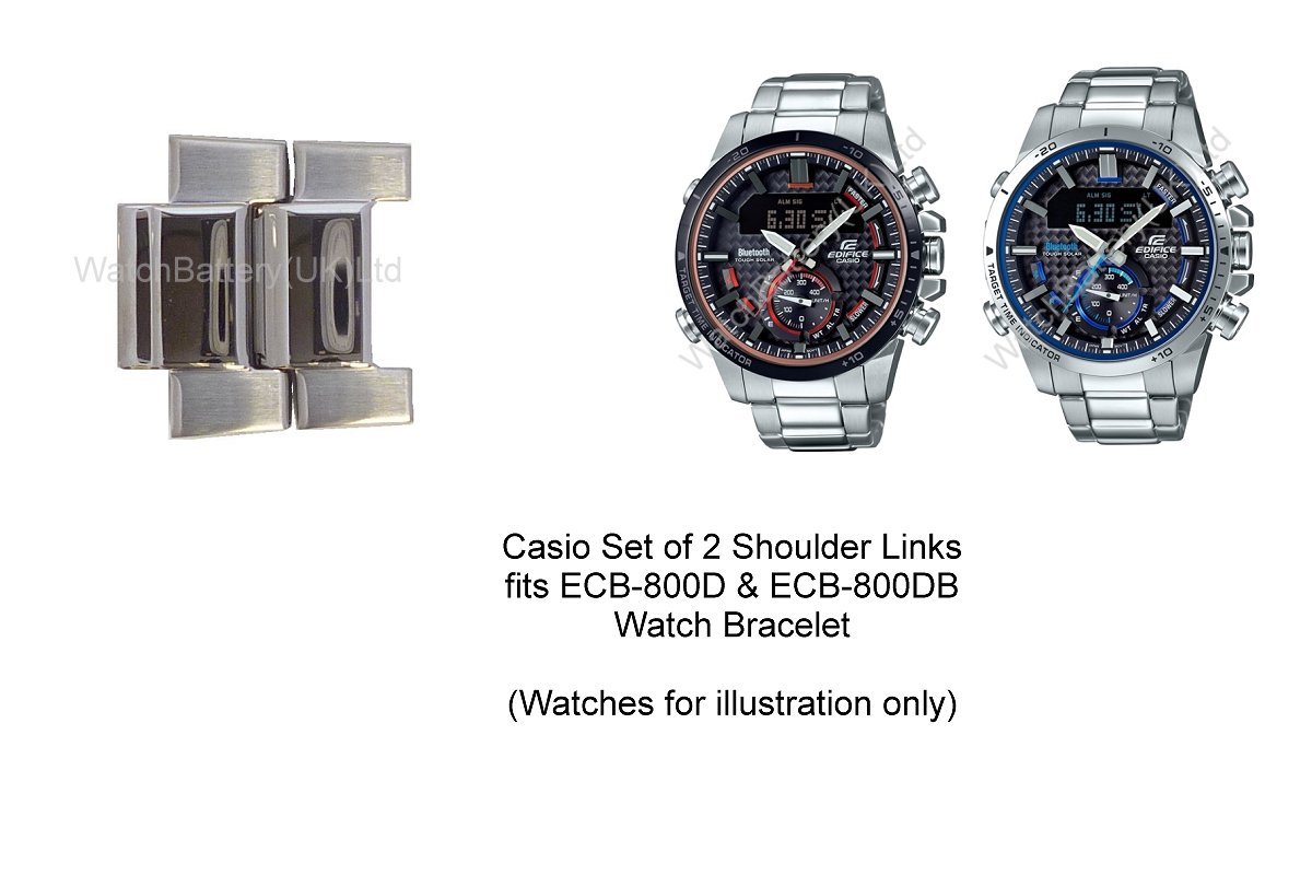 Casio Bracelet Shoulder End Links for ECB-800D & ECB-800DB Watch Models